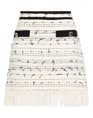 Liu Jo Cotton Flared Mini Skirt With Fringe Detail
