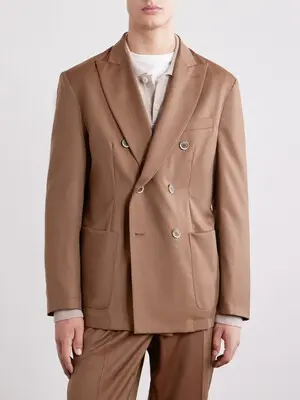 Barena Venezia Double-breasted Virgin Wool Gabardine Suit Jacket
