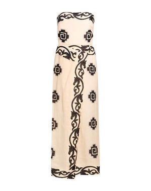 Johanna Ortiz Midi Dress Cream Size Linen - White