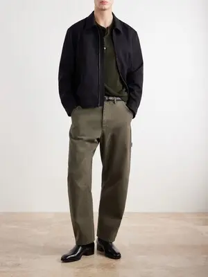 NILI LOTAN Emir Straight-leg Cotton-blend Twill Trousers