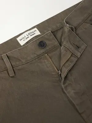 NILI LOTAN Emir Straight-leg Cotton-blend Twill Trousers