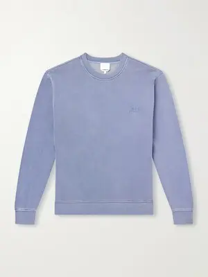 A.p.c. Fernando Logo-print Cotton-jersey Sweatshirt - Blue