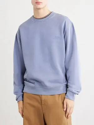 A.p.c. Fernando Logo-print Cotton-jersey Sweatshirt - Blue
