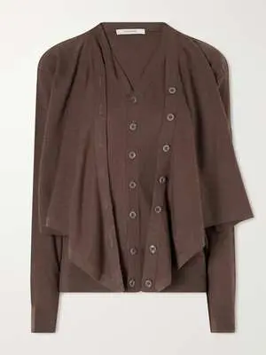 LEMAIRE Wool-blend Cardigan - Brown