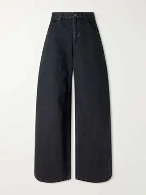 NILI LOTAN Terese Mid-rise Wide-leg Jeans - Black