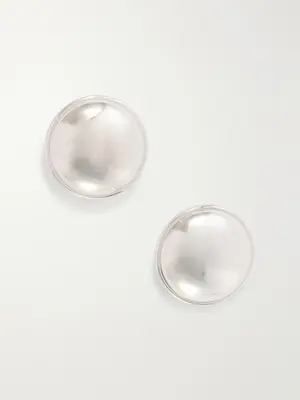 LEMAIRE Polished Brass Dome Earrings - Silver
