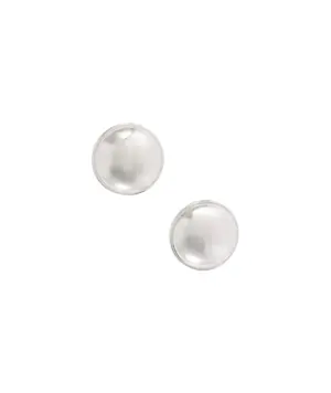 LEMAIRE Polished Brass Dome Earrings - Silver