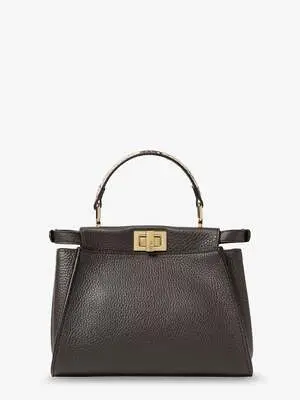 Fendi Peekaboo Mini Hammered Leather Handbag