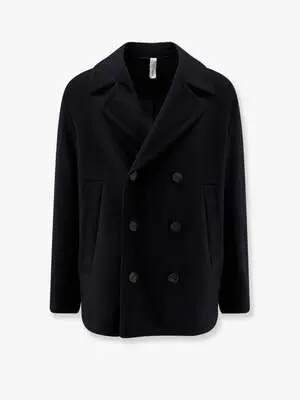 HEVO Orno Virgin Wool Blend Coat - Black