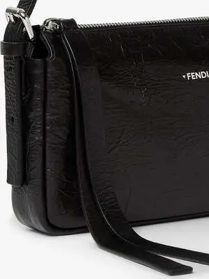 Fendi Zip Top Small Vintageeffect Leather Shoulder Bag