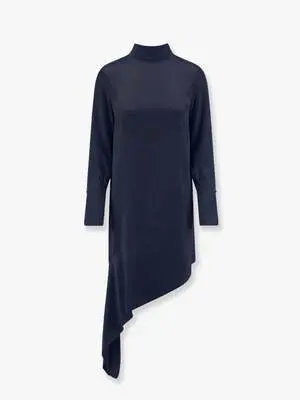 SEMICOUTURE Asymmetric Satin Dress - Blue