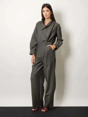 Bottega Veneta Wool And Mohair Pinstriped Trousers - Grey