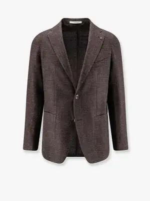 Tagliatore Virgin Wool And Silk Blazer - Brown