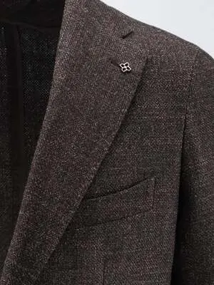 Tagliatore Virgin Wool And Silk Blazer - Brown