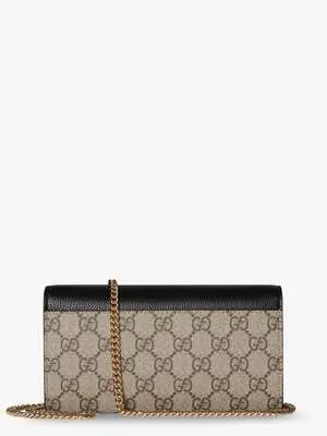 Gucci Gg Marmont Leather And Gg Supreme Fabric Crossbody Bag