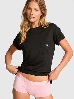 Pink Light As Air Jersey Pocket Tee Black