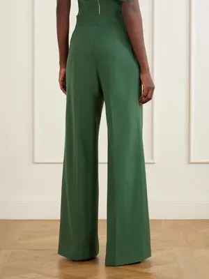 Carolina Herrera Diane Pleated Wool-blend Straight-leg Pants