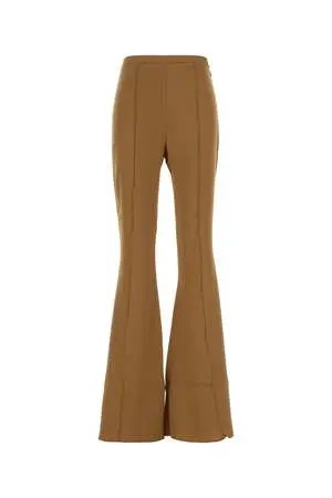 TALLER MARMO Camel Crepe Flared Mae Pant - Light Brown