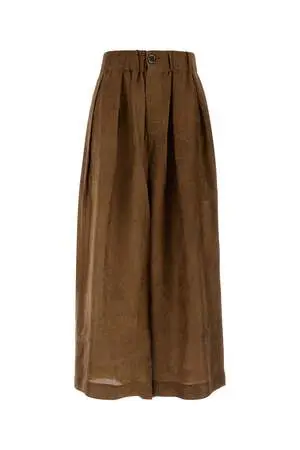 UMA WANG Biscuit Viscose Blend Poetic Wide-leg Pant - Light Brown
