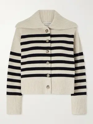 Altuzarra Rainger Striped Wool-blend Cardigan - Neutrals