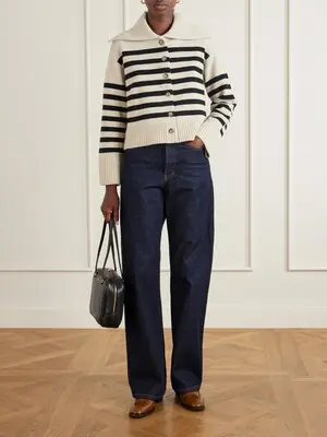 Altuzarra Rainger Striped Wool-blend Cardigan - Neutrals
