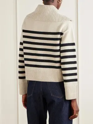 Altuzarra Rainger Striped Wool-blend Cardigan - Neutrals