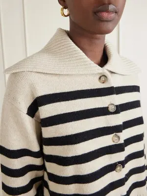 Altuzarra Rainger Striped Wool-blend Cardigan - Neutrals
