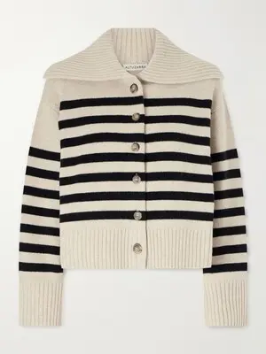 Altuzarra Rainger Striped Wool-blend Cardigan - Neutrals
