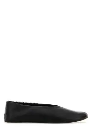 THE ROW Leather Stella Ballerinas - Black