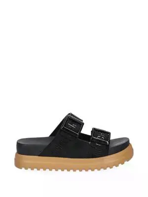 Melissa Cozy M Lover Buckle-fastening Logo-print Slides - Black