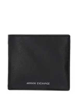 Armani Exchange Logo-print Bifold Wallet - Black