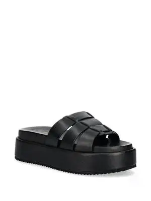 BUFFALO Noa Woven Platform Sandals - Black