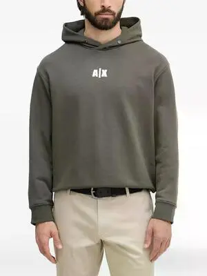 Armani Exchange Logo-patch Snap-button Hoodie