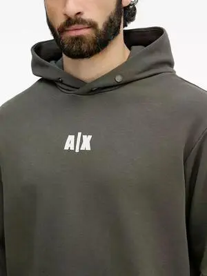 Armani Exchange Logo-patch Snap-button Hoodie