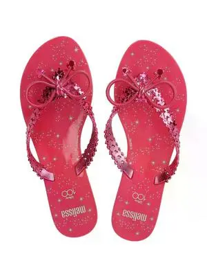 Melissa X Disney Harmonic Chrome Sequin Embellished Bow Flip-flops