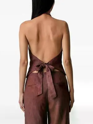 Bardot Domenica Halterneck Button-up Top
