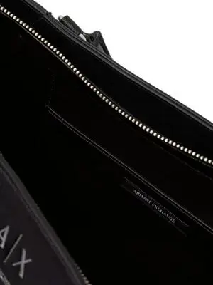 Armani Exchange Logo-plaque Pebbled Tote Bag