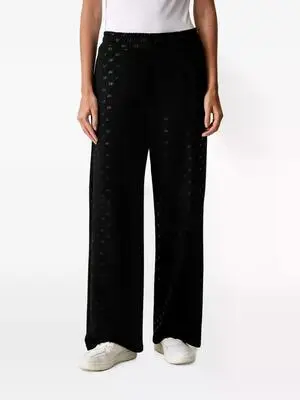 Armani Exchange Monogram Pattern Wide Leg Trousers