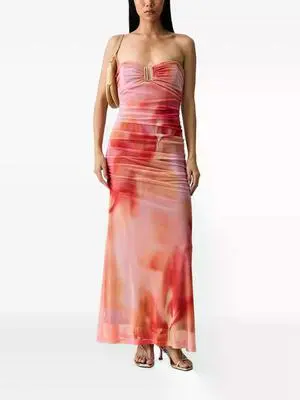 Bardot Stephanie Ruched Floral-print Maxi Dress - Pink