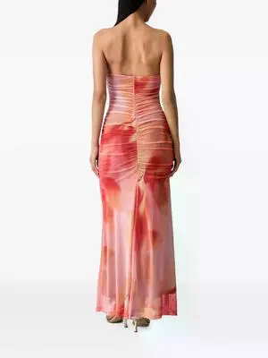 Bardot Stephanie Ruched Floral-print Maxi Dress - Pink