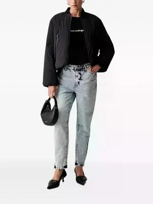 Armani Exchange Acid-wash Embroidered-logo Jeans