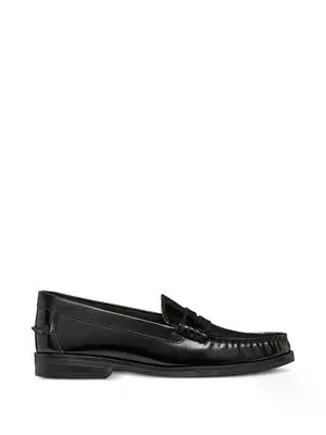 Geox Noemen Polished-finish Penny Loafers - Black