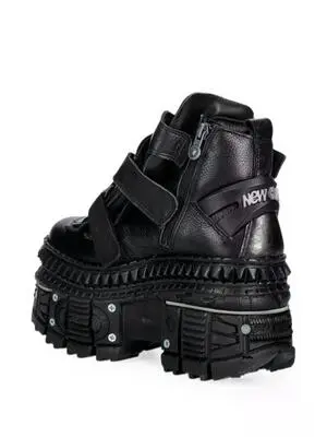NEW ROCK Metallic Buckle-fastening Platform Boots