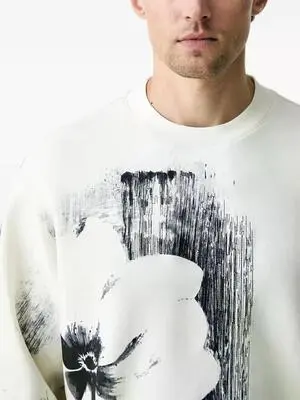 Armani Exchange Floral-print Long-sleeved Sweatshirt