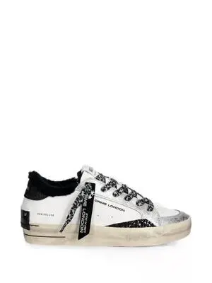 CRIME LONDON Sk8 Deluxe Shearling-trimmed Sneakers - White