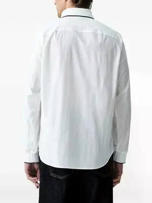 Armani Exchange Logo-embroidered Contrast-trim Shirt