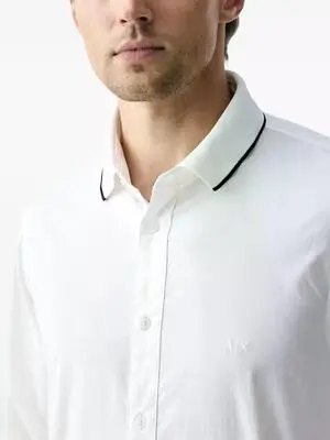 Armani Exchange Logo-embroidered Contrast-trim Shirt