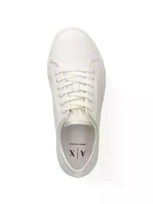 Armani Exchange Logo-embossed Flatform Sneakers - White