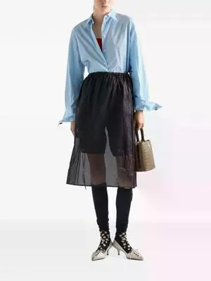 Prada Cotton Organdy Midi Skirt