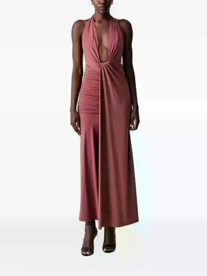 Bardot Ines Ruched Halterneck Maxi Dress - Pink